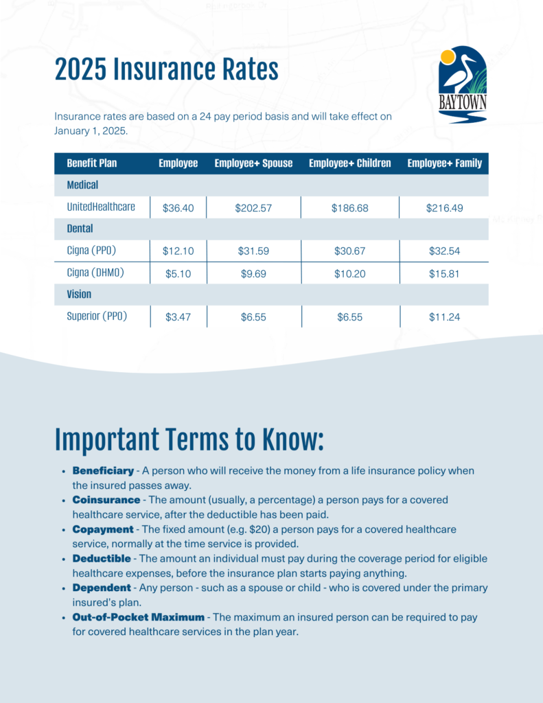 2024/2025 Insurance Rates – The City of Baytown Benefits Resource Site